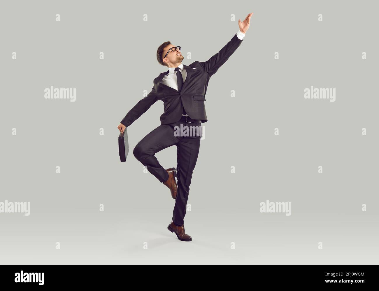 Office worker or businessman dancing like ballet dancer isolated on ...