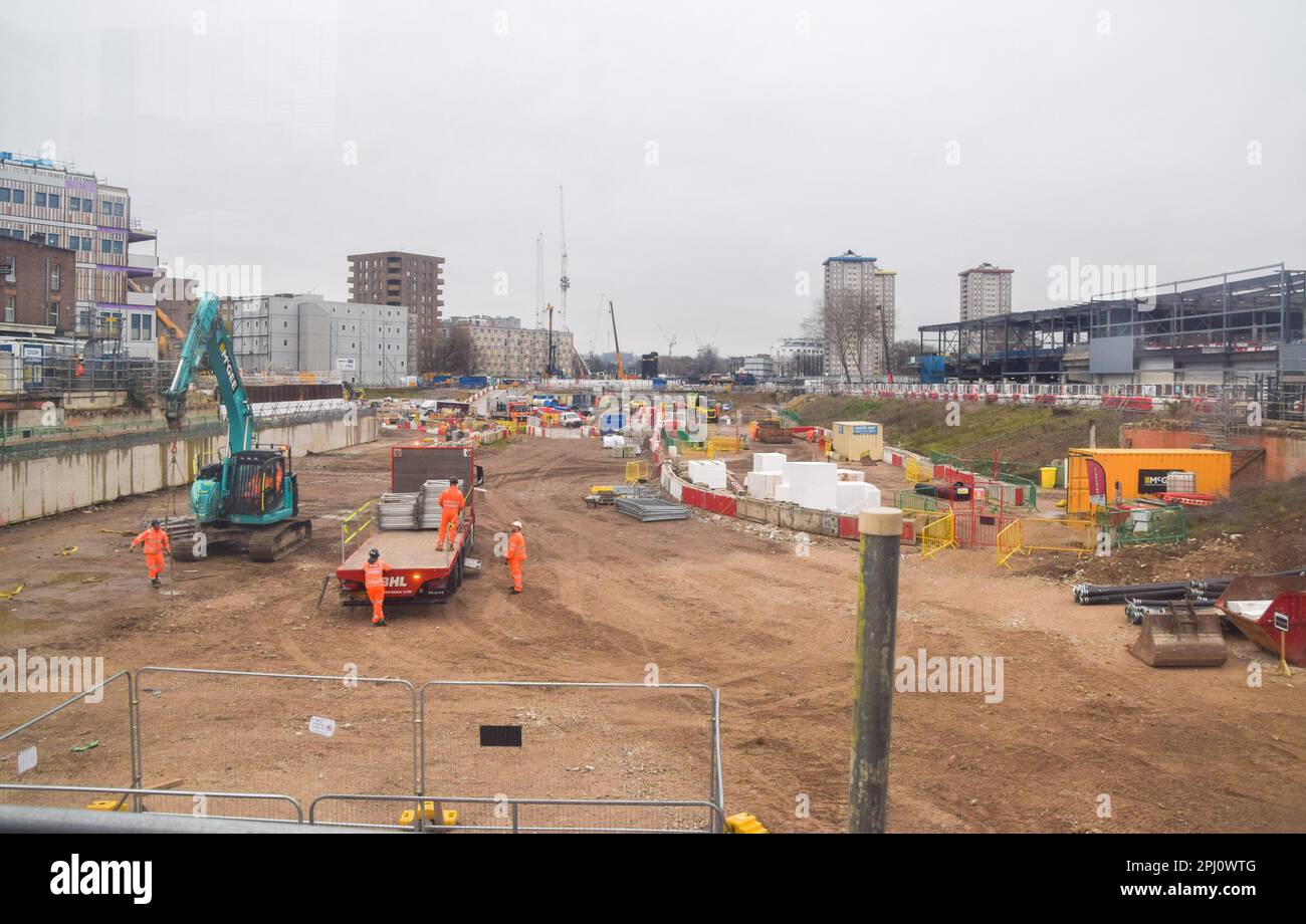 Work continues at the HS2 (High Speed 2) construction site at Euston ...