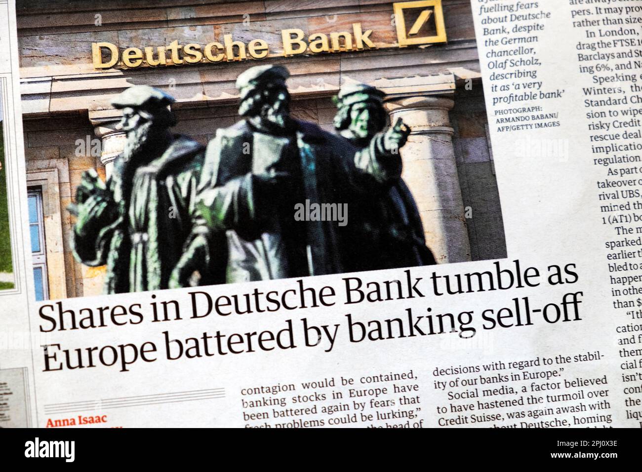 'Shares in Deutsche Bank tumble as Europe bettered by banking sell-off ...