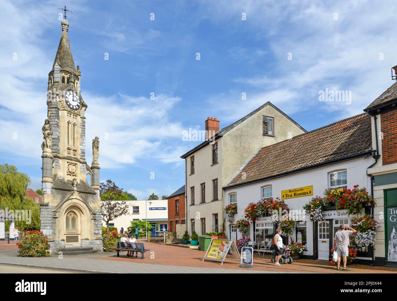 The Victorian Clock Tower on Lowman Green, Tiverton, Devon, England ...