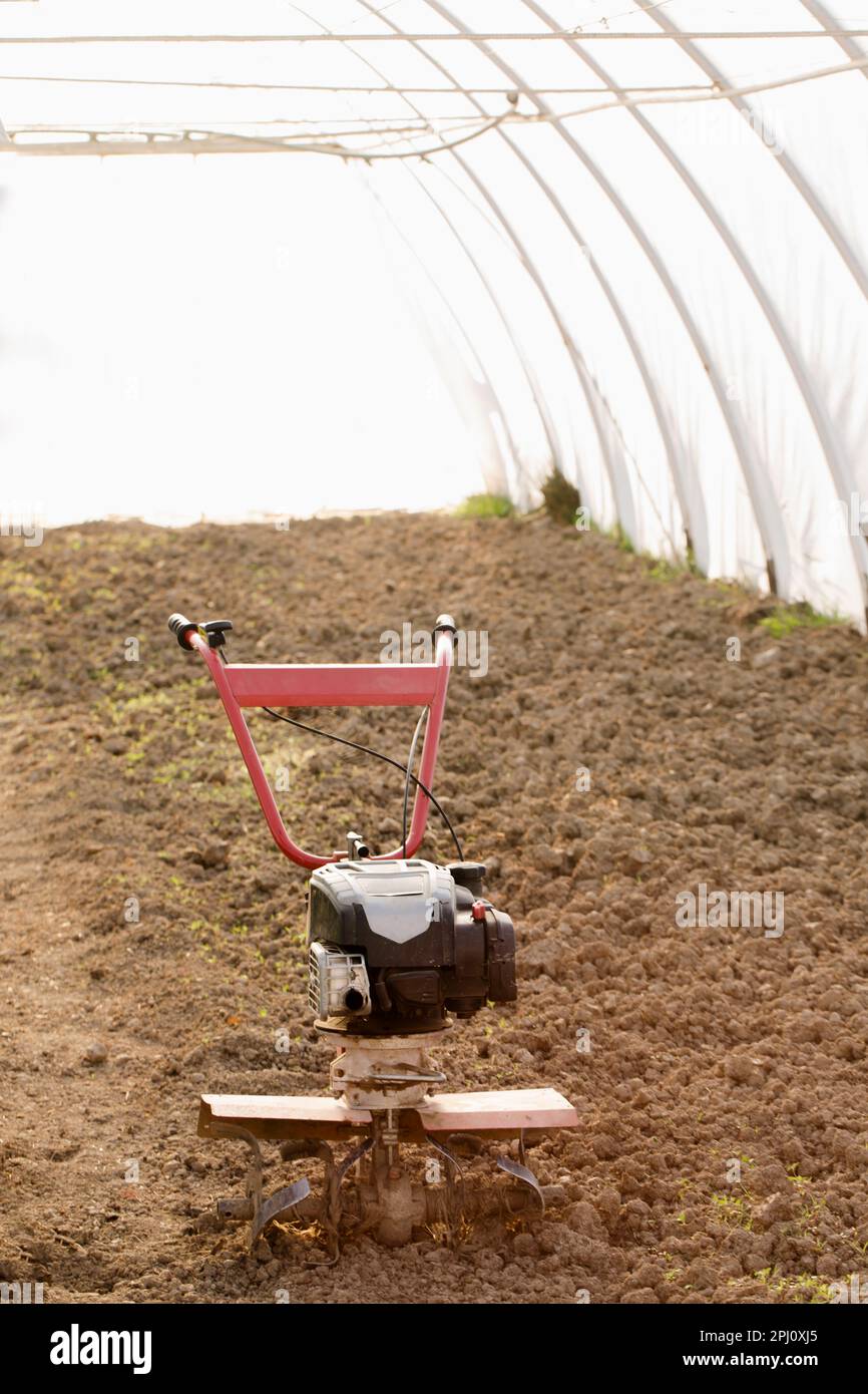 A motoblock cultivator for soil cultivation at home Stock Photo - Alamy