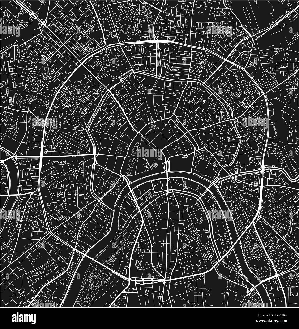 Black and white vector city map of Moscow with well organized separated layers Stock Vector ...