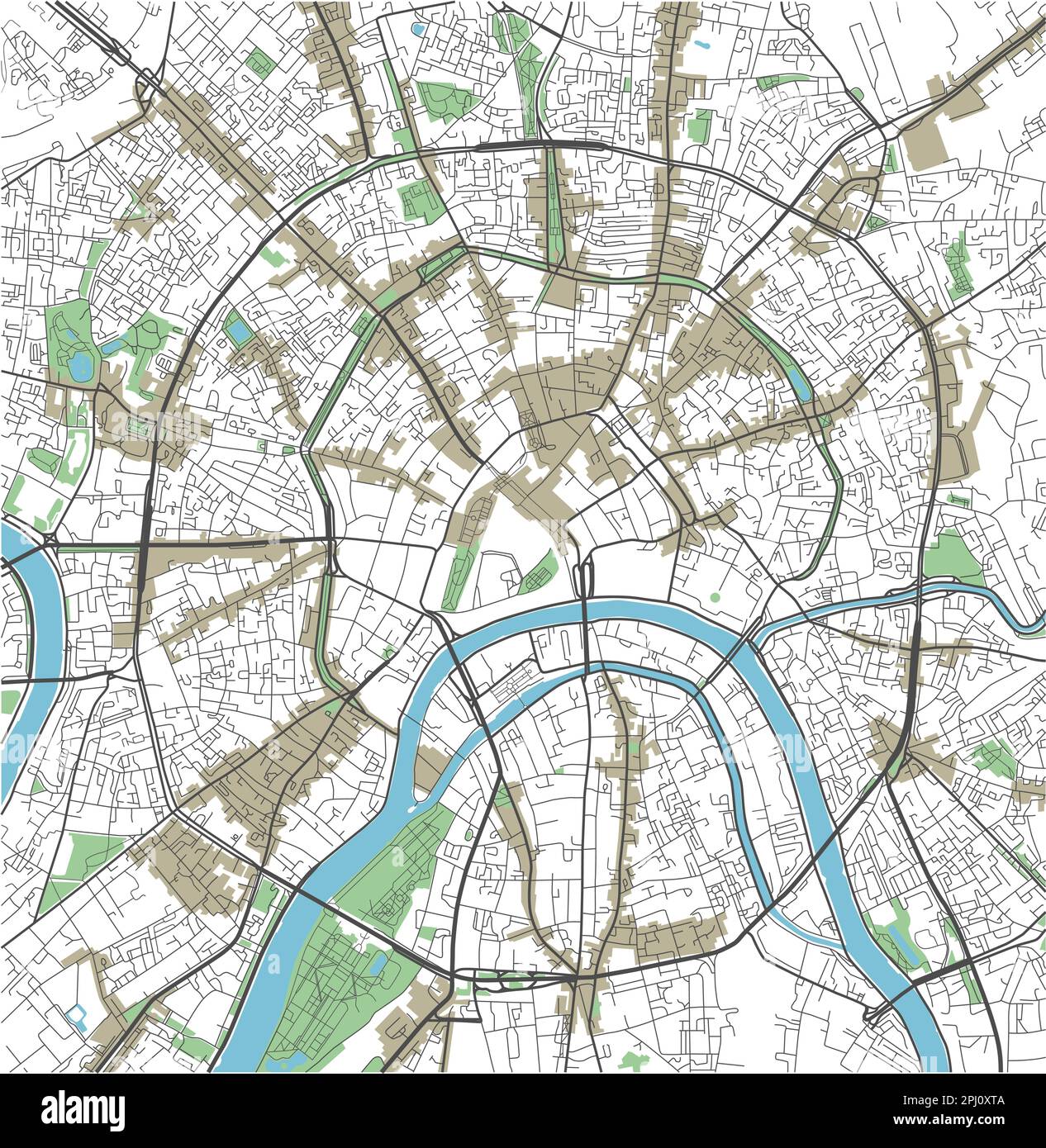 Colorful Moscow vector city map Stock Vector Image & Art - Alamy