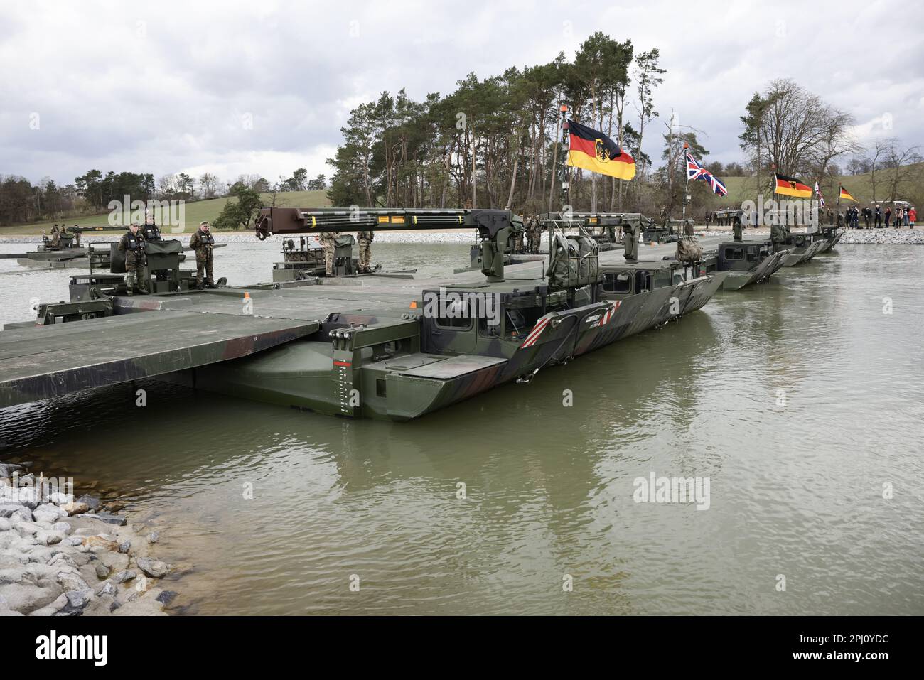 Finowfurt, Germany. 30th Mar, 2023. M3 amphibious vehicles forming a ...