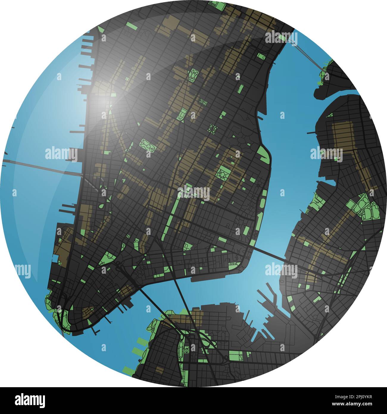 New York vector map with dark colors Stock Vector Image & Art - Alamy