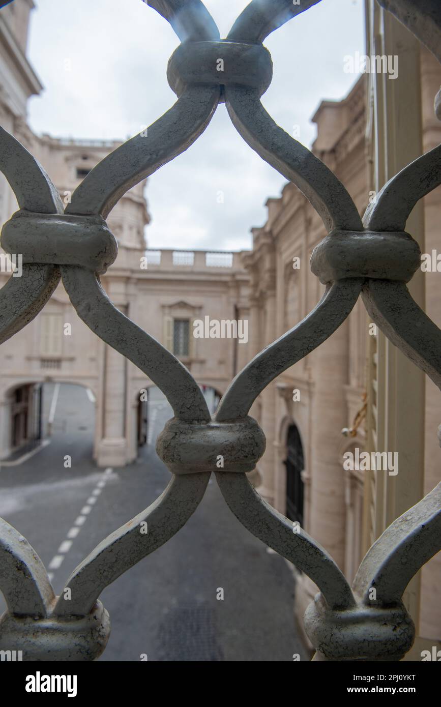 Windows with bars in Vatican City Stock Photo - Alamy