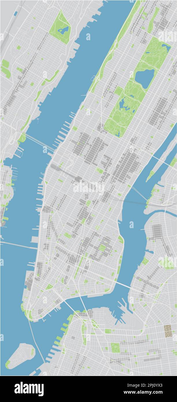 Vector city map of New York with well organized separated layers Stock ...