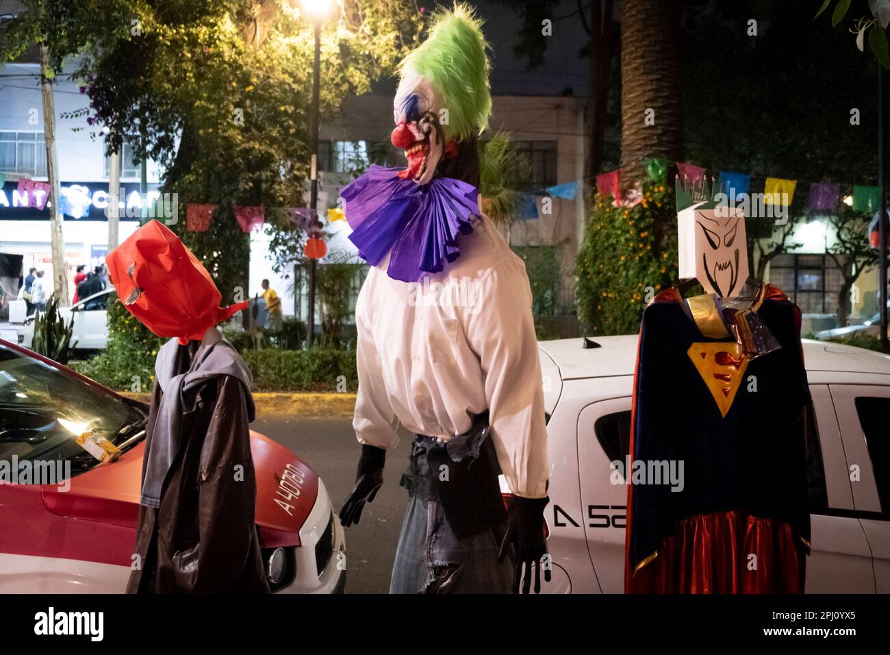 Halloween in Mexico City. A house with Halloween theme decorations ...
