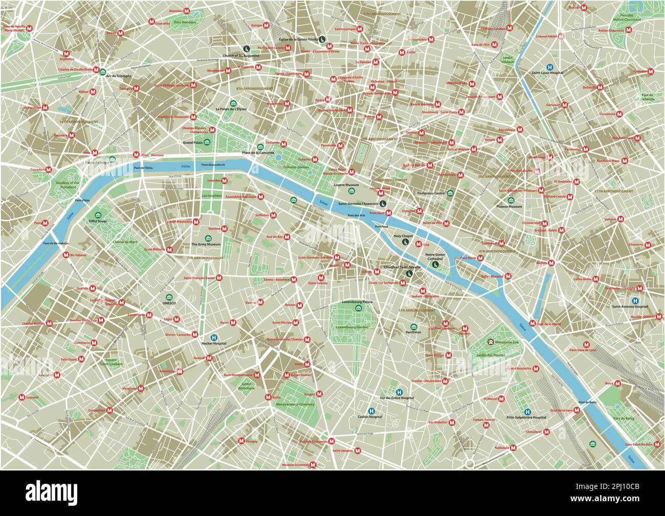 Vector city map of Paris with well organized separated layers Stock Vector Image & Art - Alamy