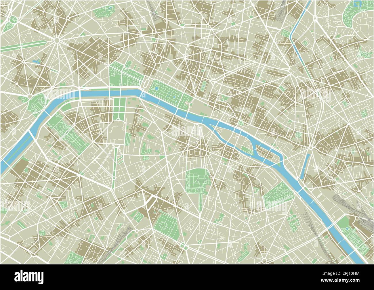 Vector city map of Paris with well organized separated layers Stock ...