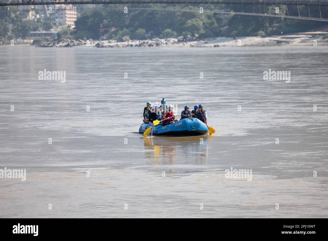 River rafting, Group of unidentified people enjoyinh river rafting in ...
