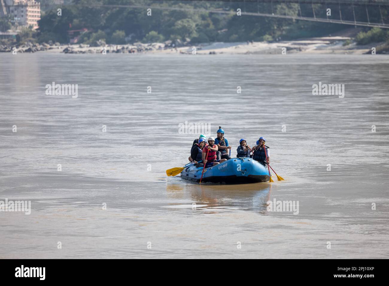 River rafting, Group of unidentified people enjoyinh river rafting in ...