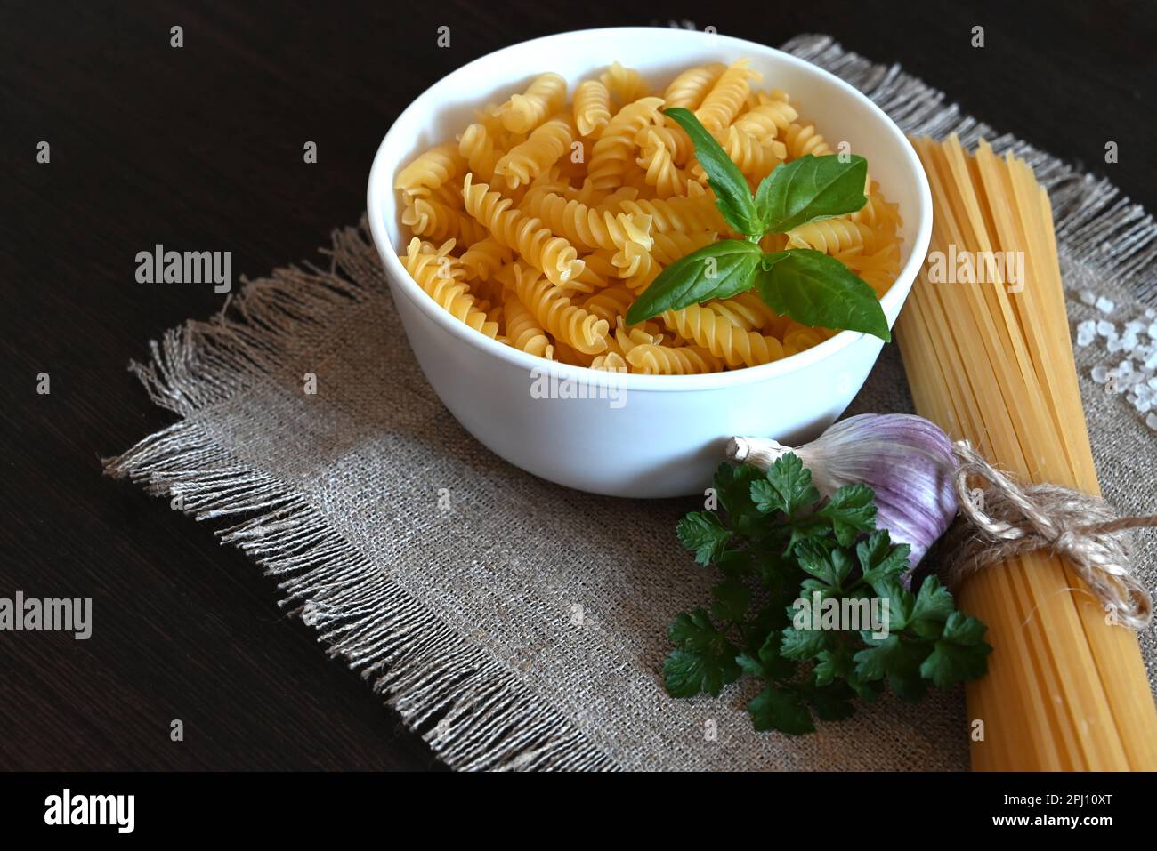 Various pasta. Cooking concept. Top view Stock Photo - Alamy