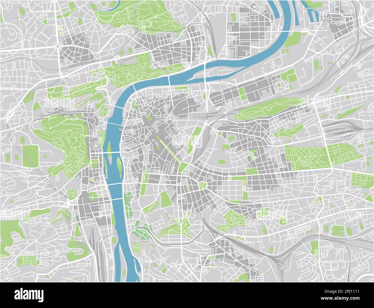 Vector city map of Prague with well organized separated layers Stock ...