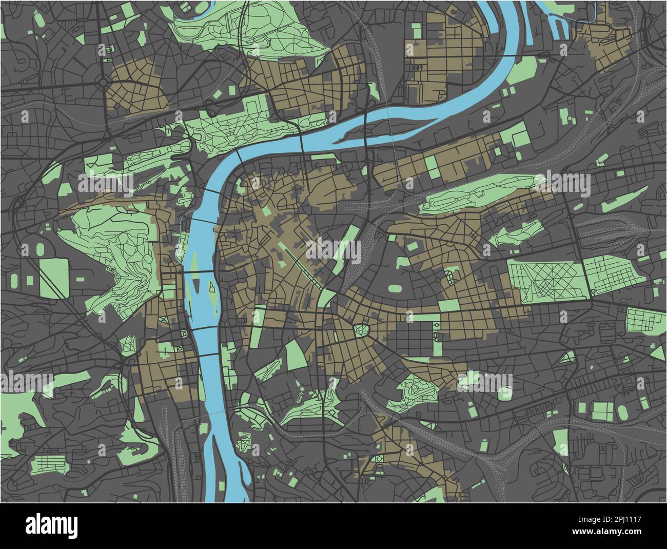 Prague vector map with dark colors Stock Vector Image & Art - Alamy