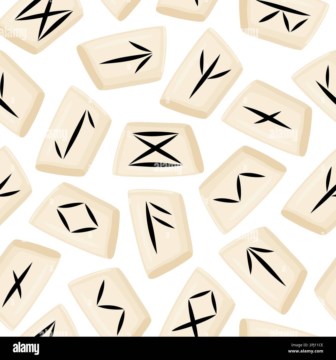 Futhark, the norse runes seamless pattern. Scandinavian occult ...