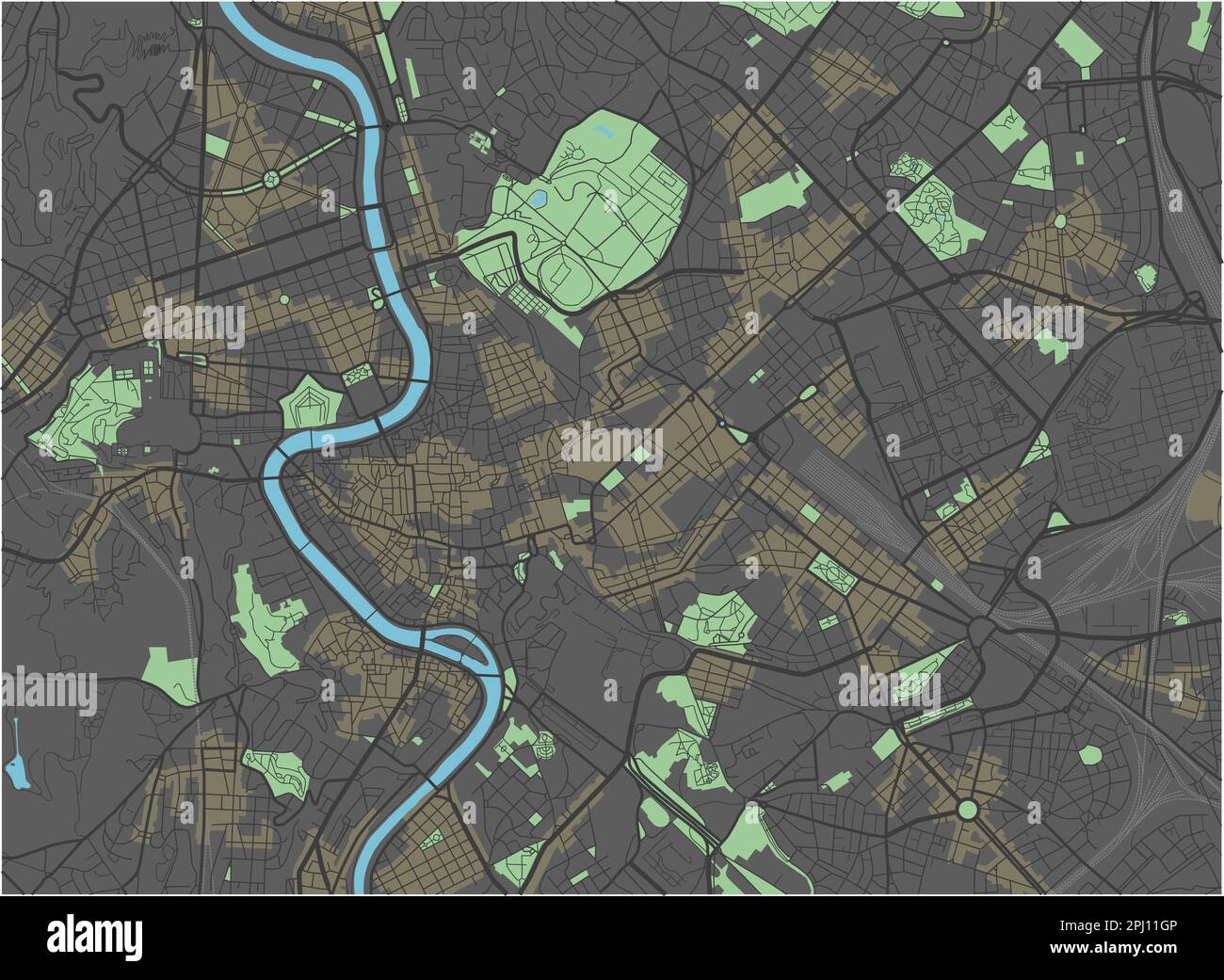 Rome vector map with dark colors Stock Vector Image & Art - Alamy