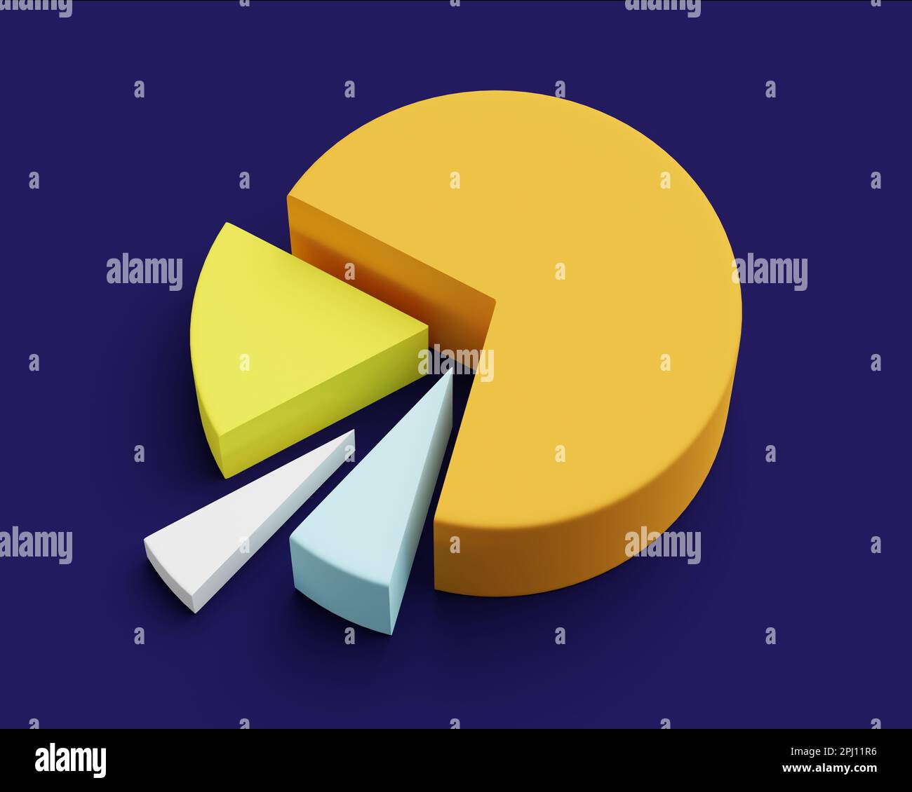 Simple chart pie with separated parts, business statistics, 3d ...