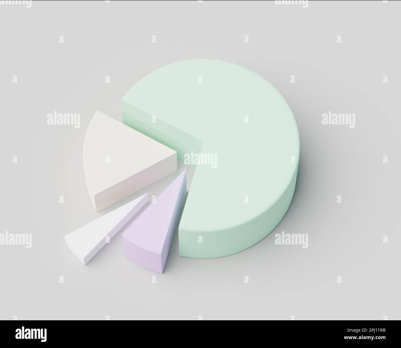 Simple chart pie with separated parts, business statistics, 3d ...
