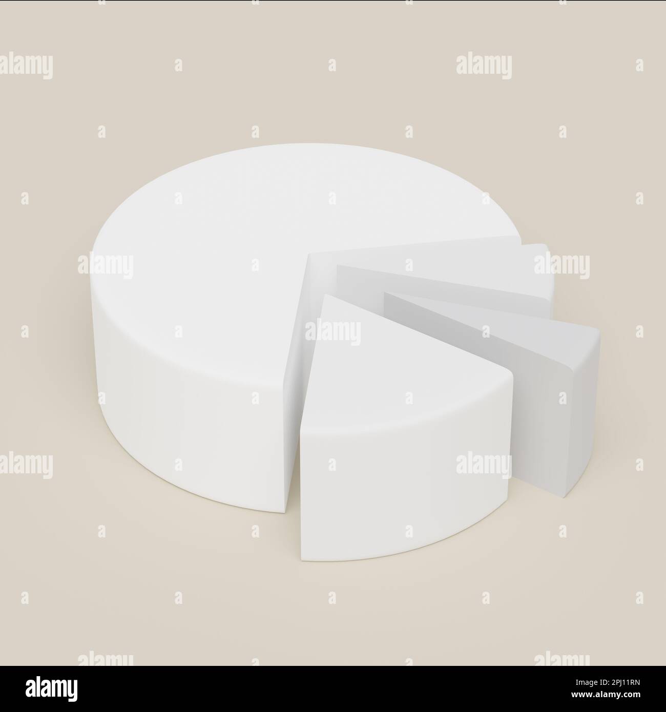 Simple chart pie with separated parts, business statistics, 3d ...