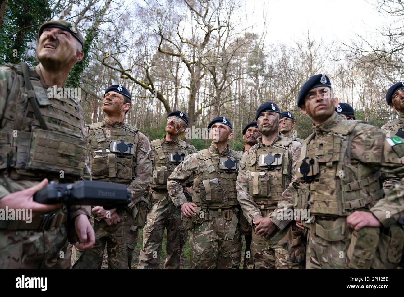 Cadets on a training exercise at the Royal Military Academy Sandhurst ...