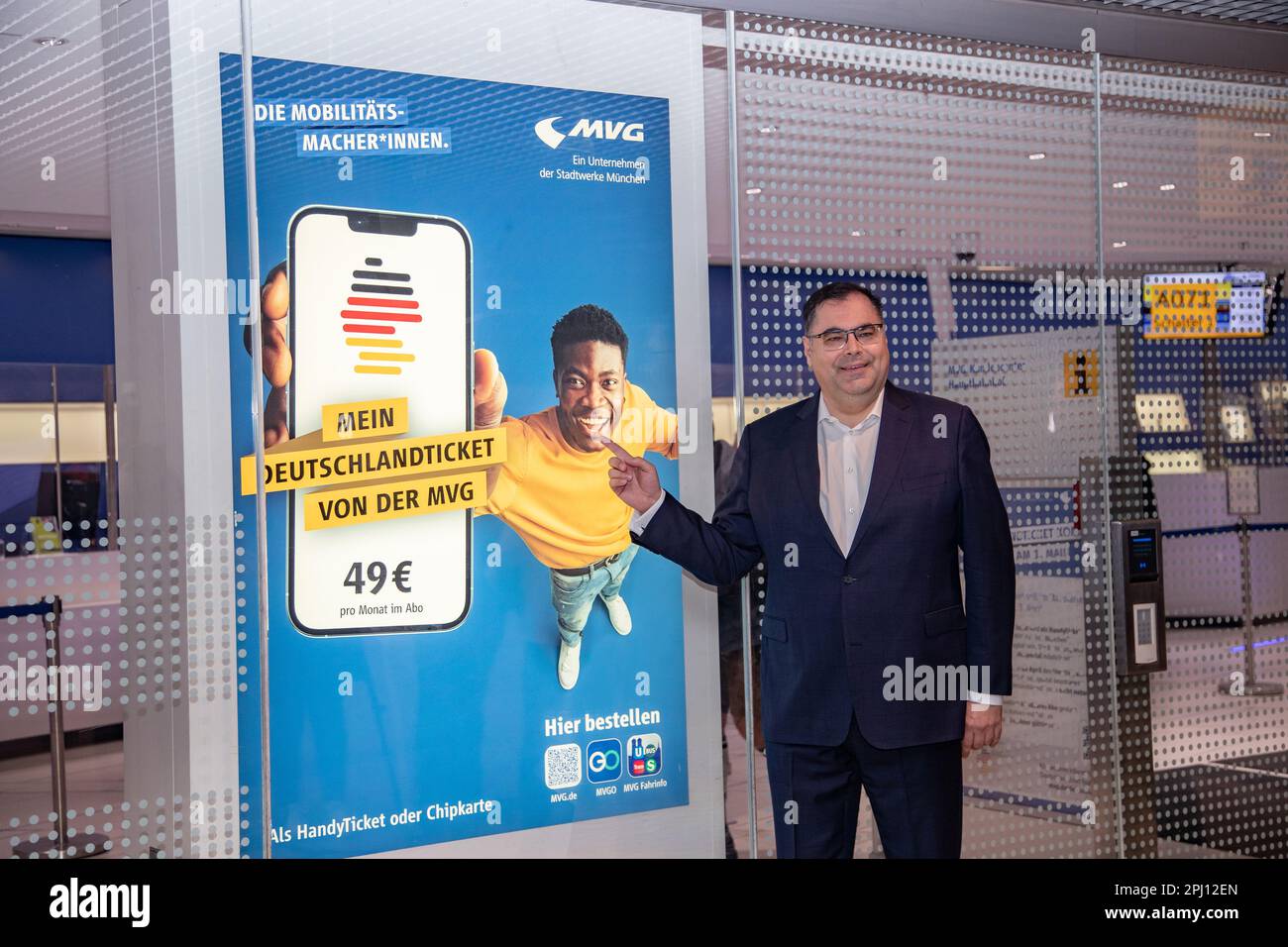 Munich, Germany. 30th Mar, 2023. Ingo Wortmann ( MVG ) at the handing ...