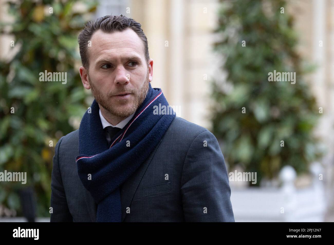 Paris, France. 30th Mar, 2023. Deputy Jean-Marc Zulesi arrives for a ...