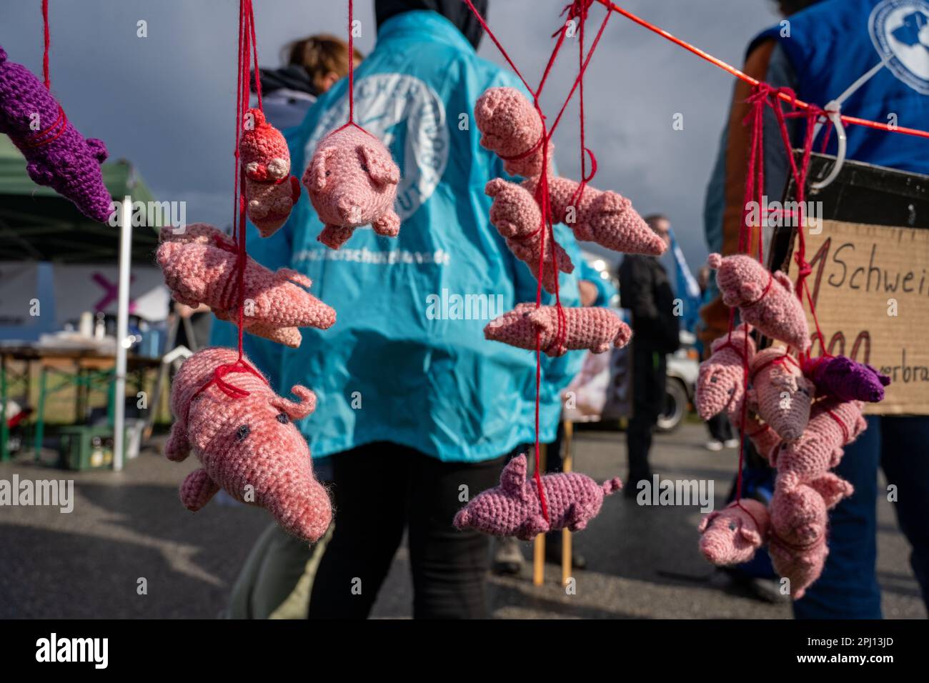Alt Tellin, Germany. 30th Mar, 2023. Animal and environmental activists ...