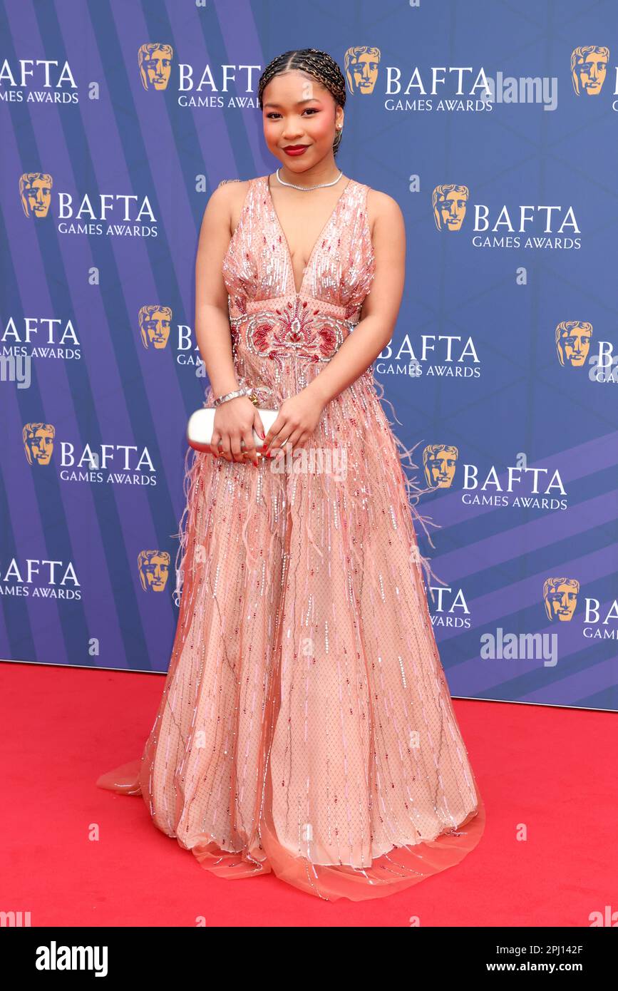 Laya DeLeon Hayes arriving for the BAFTA Games Awards at the Queen ...