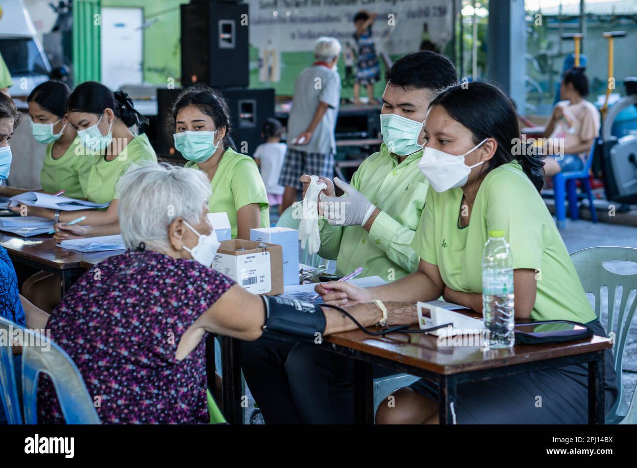 Bangkok, Thailand. 26th Mar, 2023. Staff members of Kluaynamthai ...