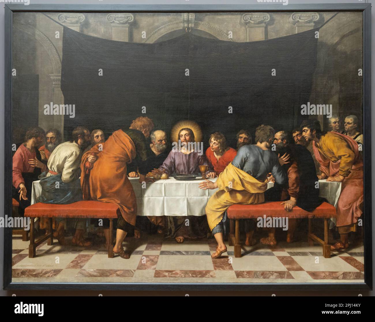 Paris, France - 02 19 2023: Le Louvre Museum. The last supper or the ...