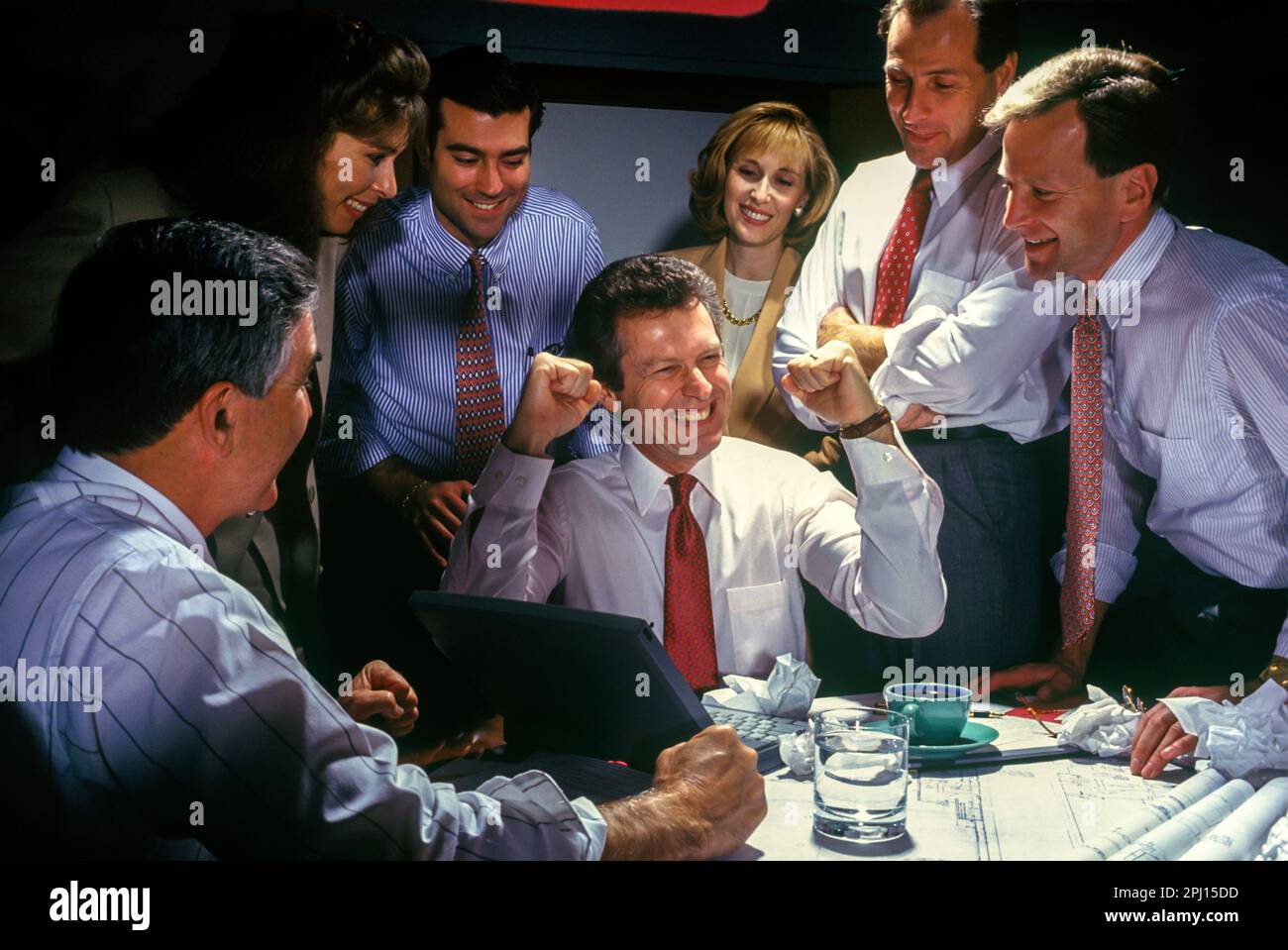 Happy office workers 90s hi-res stock photography and images - Alamy