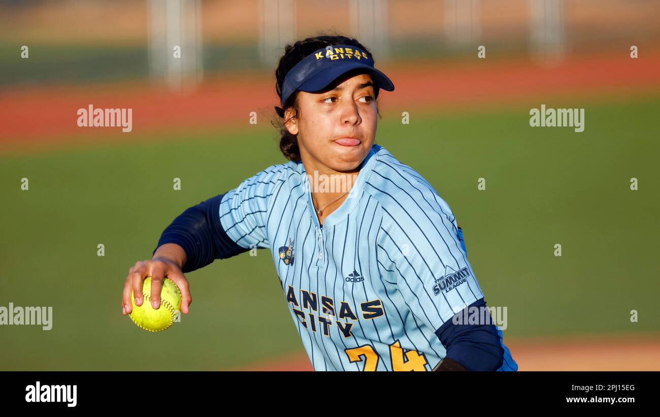 Kansas City's Lexy Smith during an NCAA college softball game on Tuesday, March 28, 2023, in ...