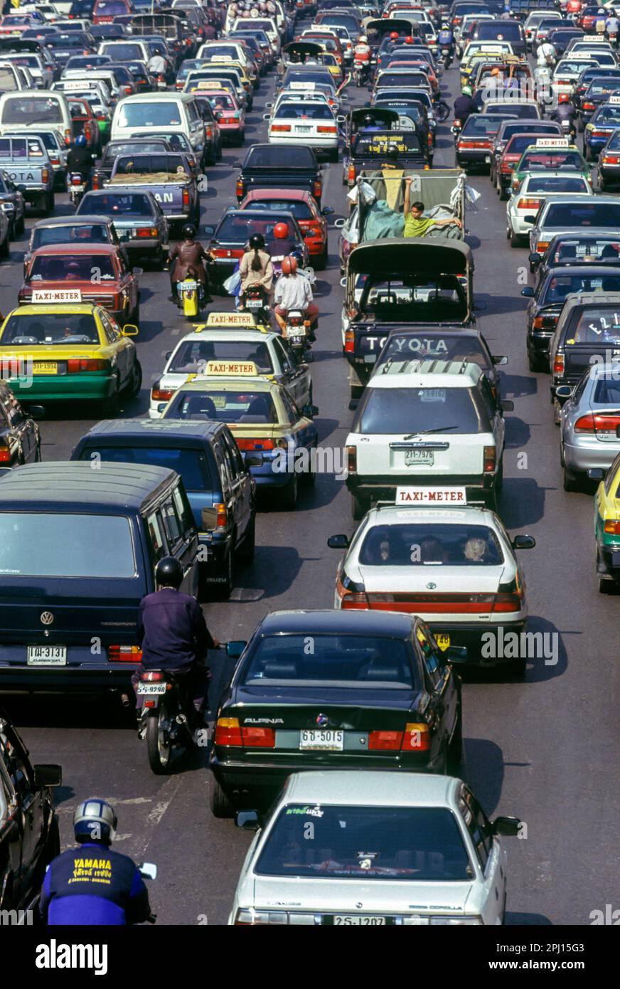 1994 HISTORICAL BUSY ROAD TRAFFIC RATCHADMRI ROAD BANGKOK THAILAND ...