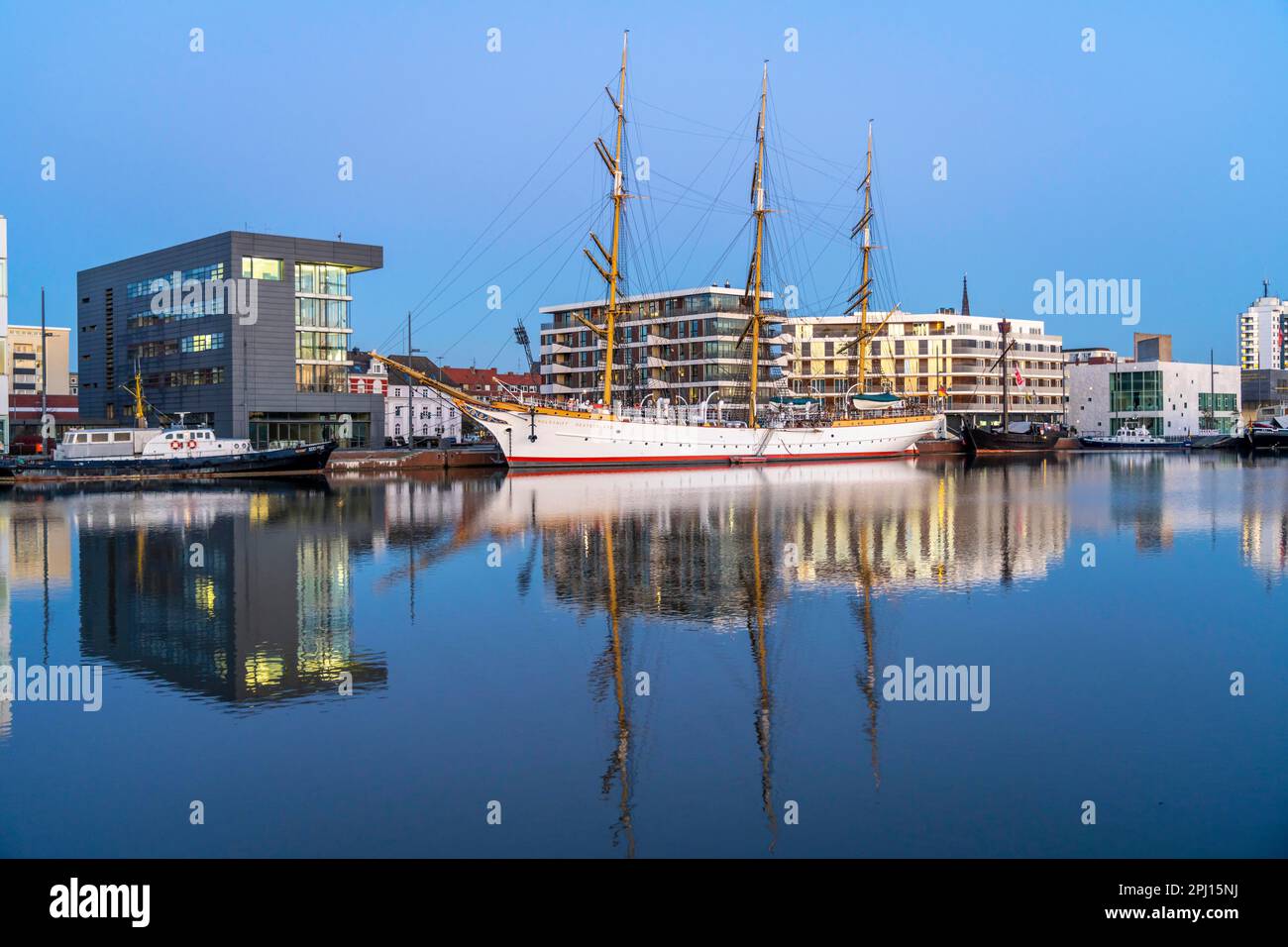 New harbour, harbour basin, harbour district, training ship Germany ...
