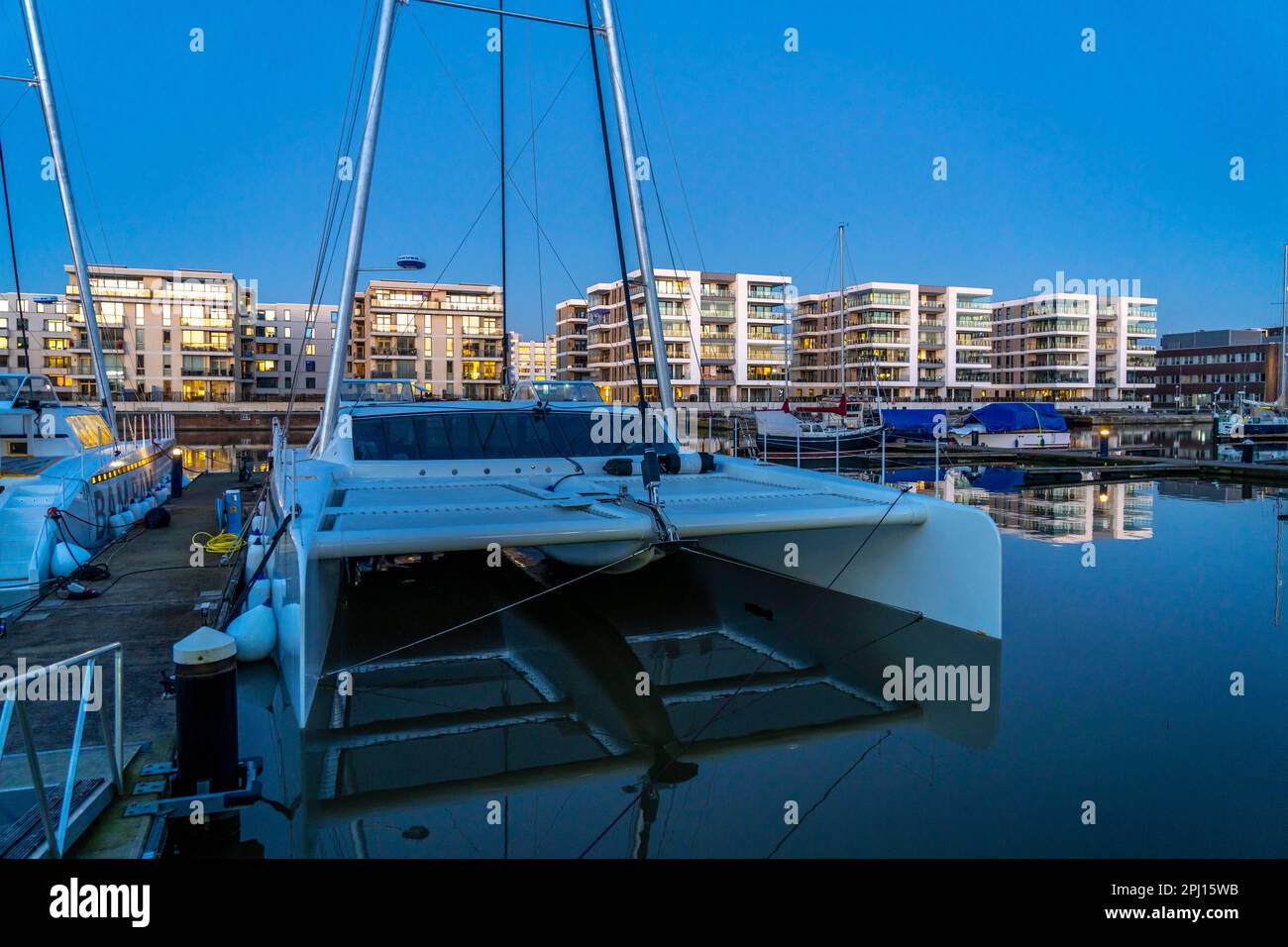 New harbour, harbour basin, harbour district, residential buildings ...