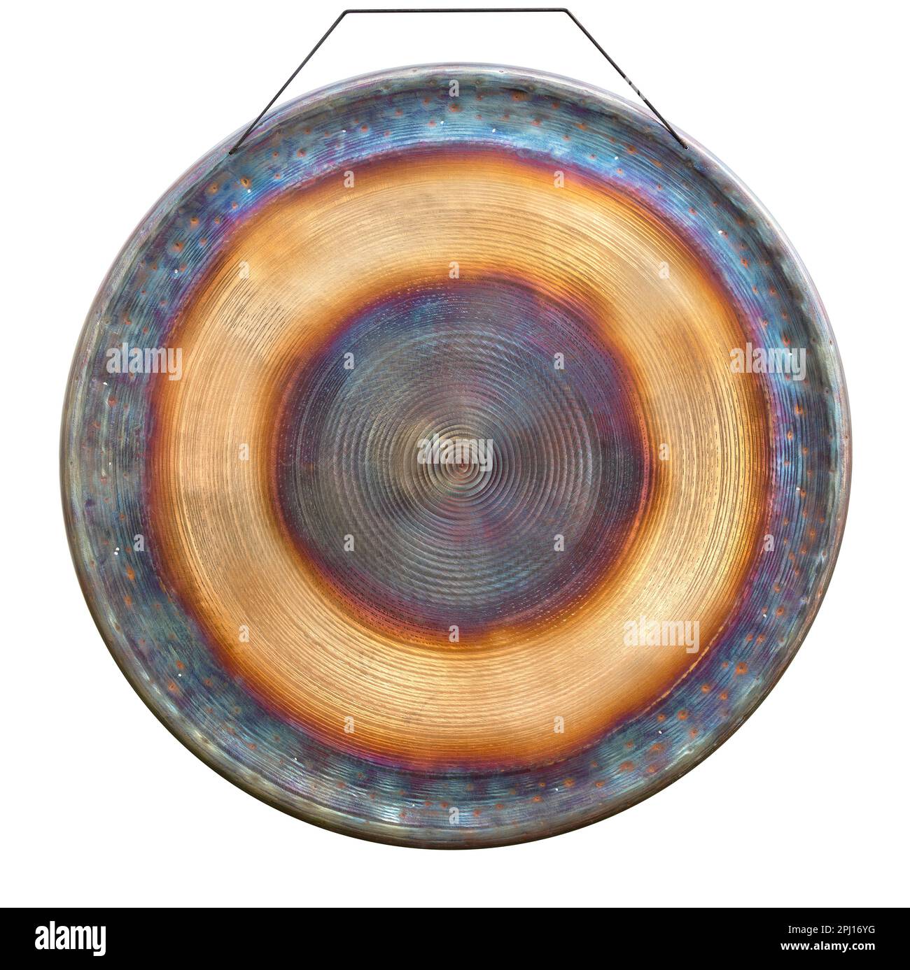 Colorful metallic asian gong isolated in white back Stock Photo - Alamy