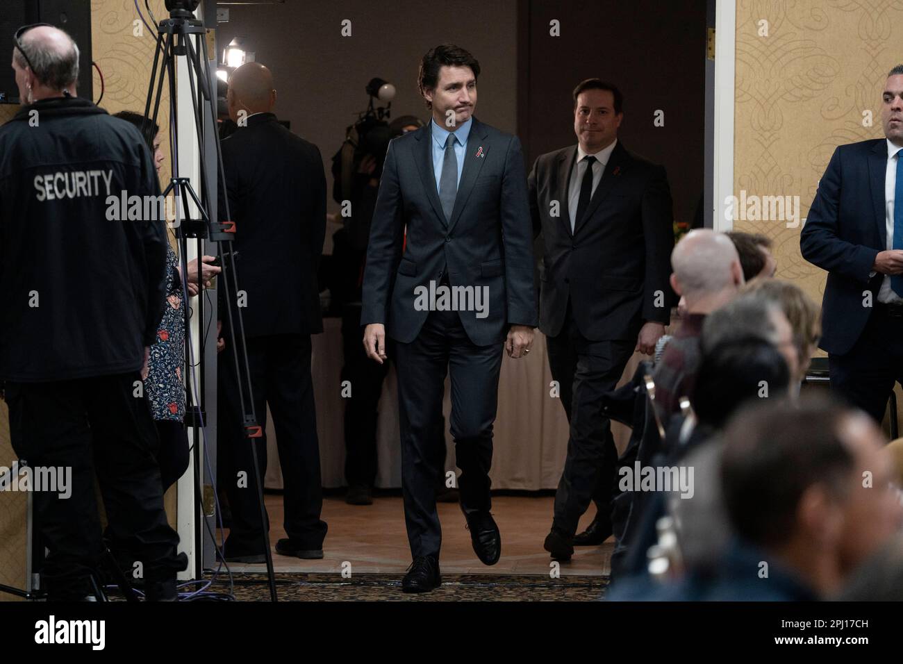 Truro, Canada. 30th Mar, 2023. Prime Minister Justin Trudeau arrives ...