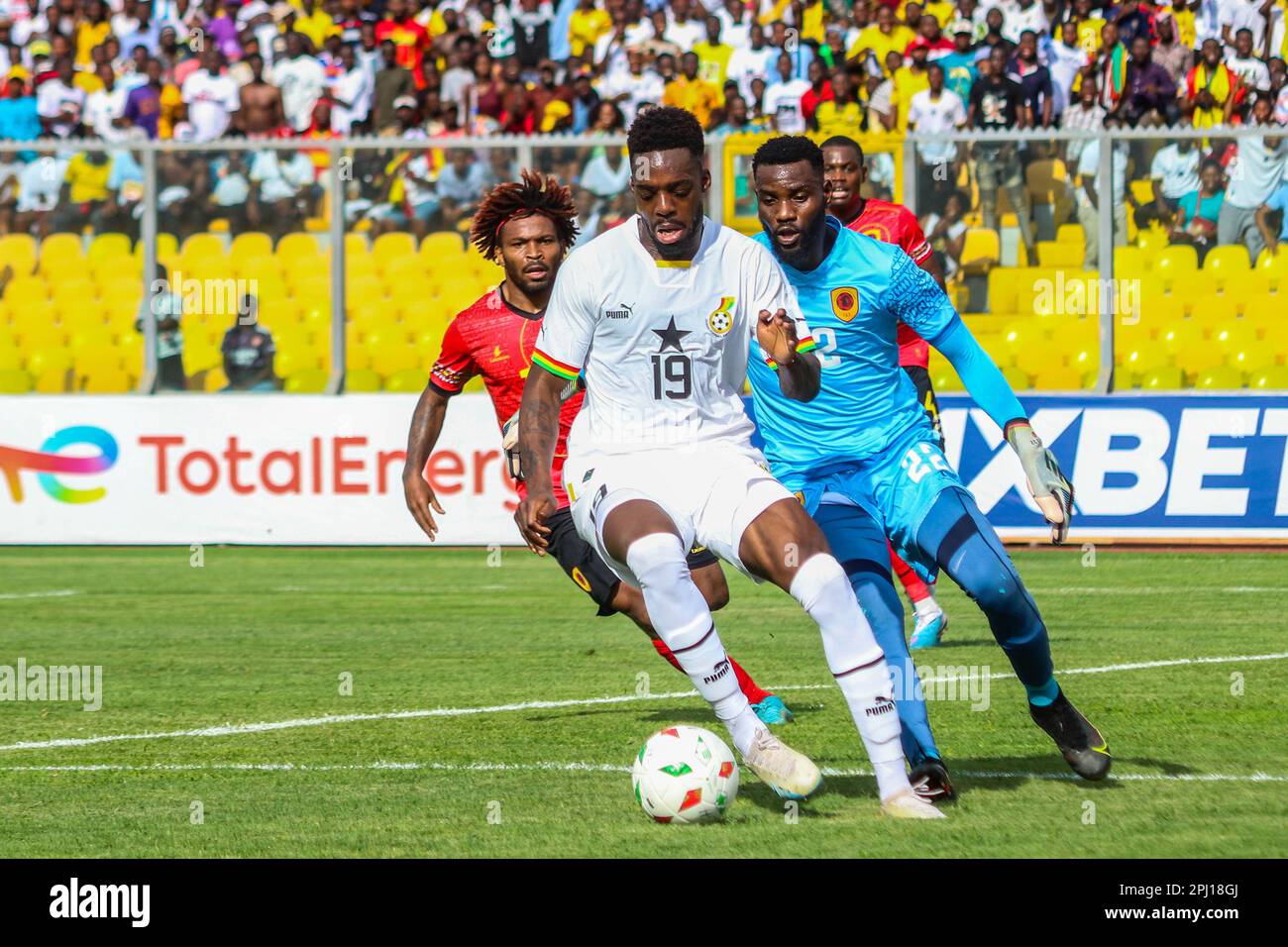 Inaki Williams of Ghana and Neblu of Angola during the 2023 Africa Cup ...