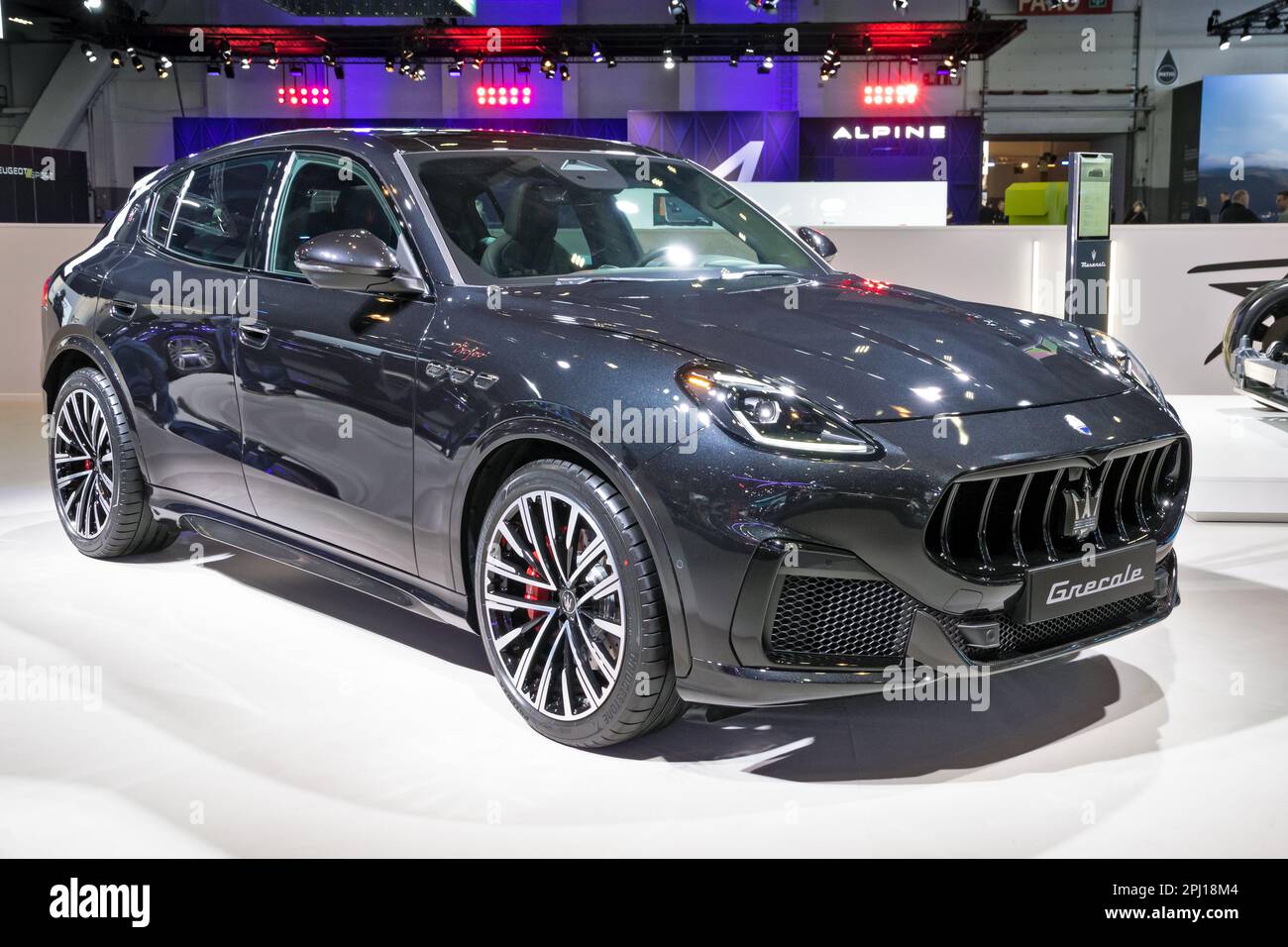 Maserati Grecale luxury SUV car showcased at the Brussels Autosalon ...