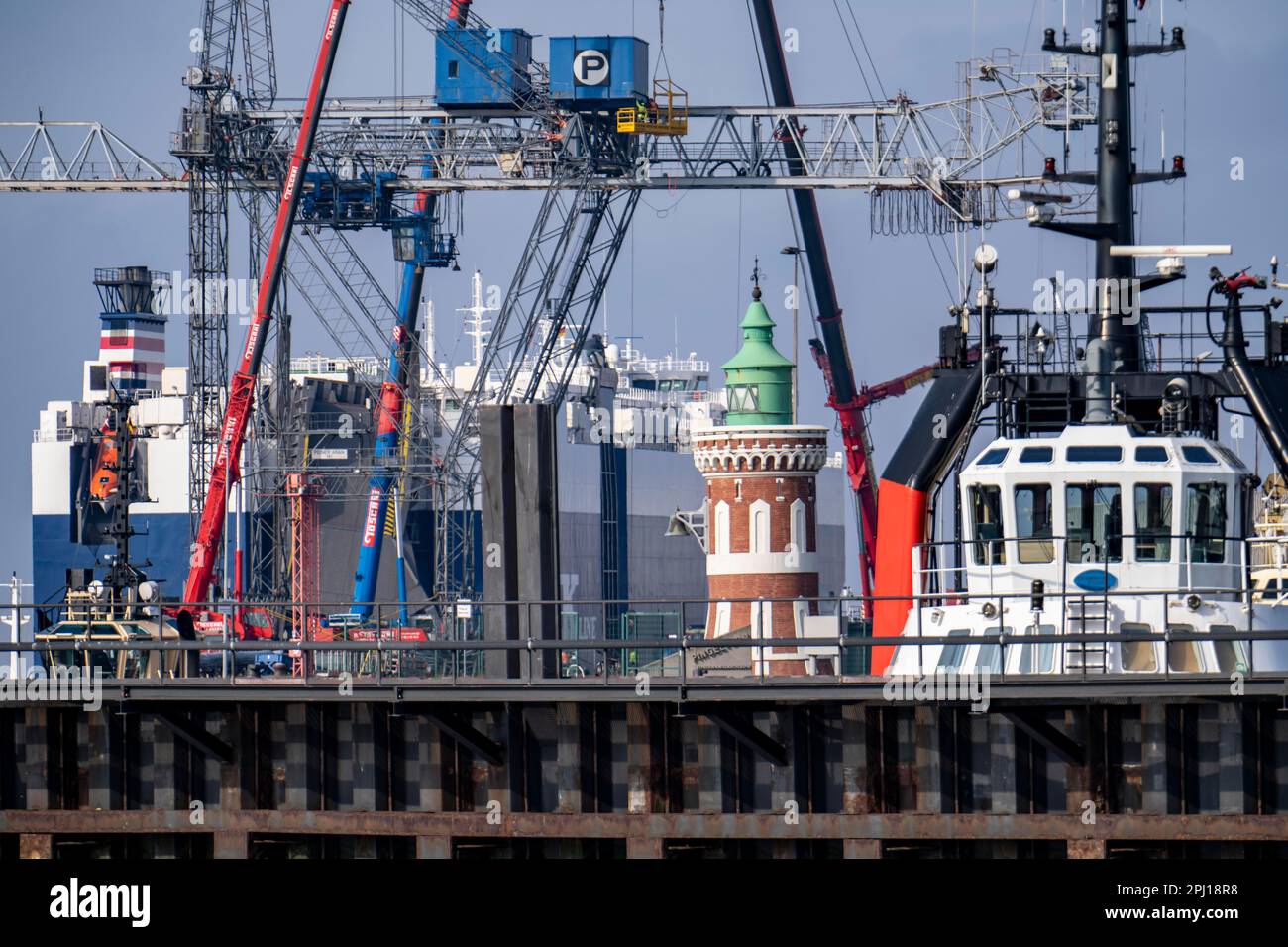 Car carrier ship, GOLIATH LEADER, at the general cargo terminal ...