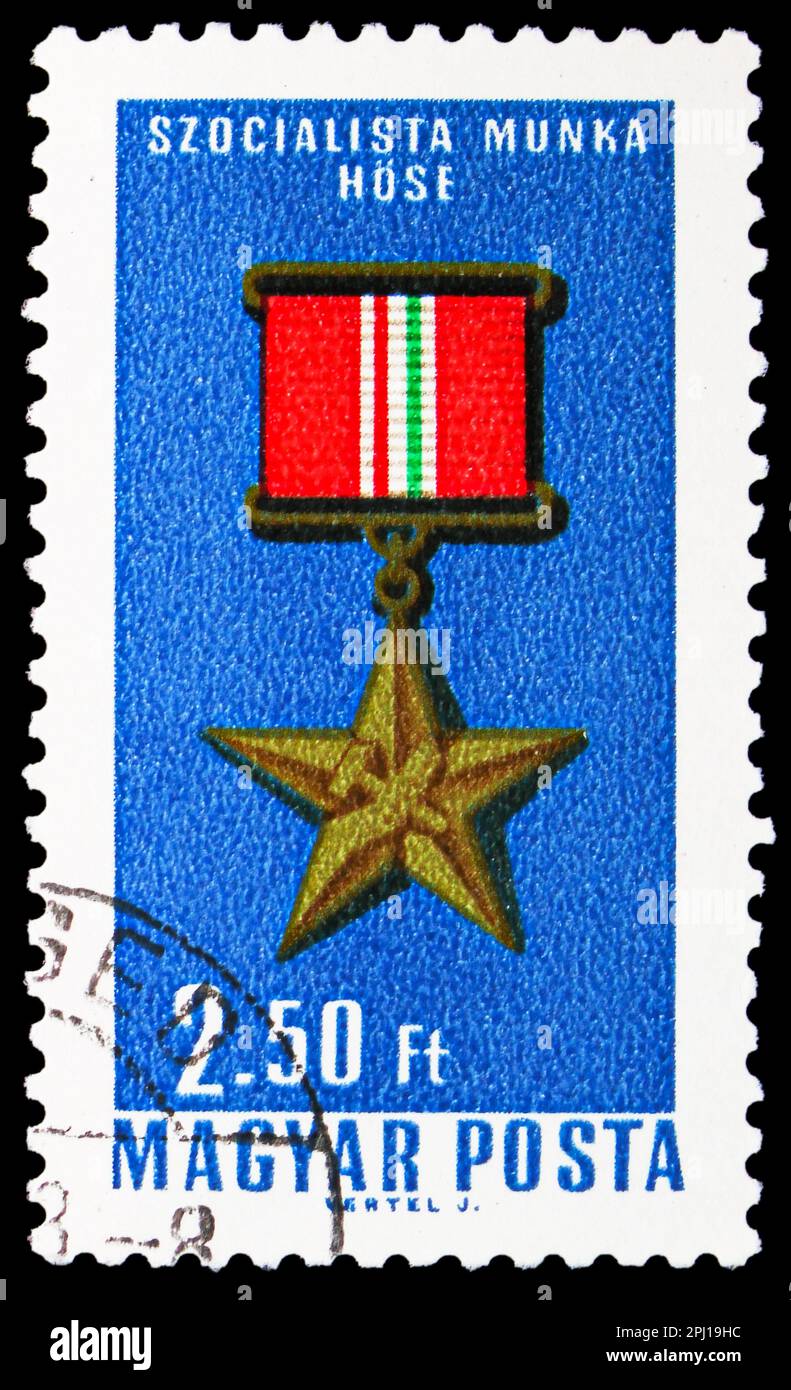MOSCOW, RUSSIA - MARCH 25, 2023: Postage stamp printed in Hungary shows ...