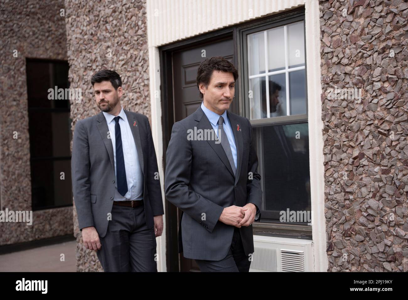 Truro, Canada. 30th Mar, 2023. Prime Minister Justin Trudeau, right ...