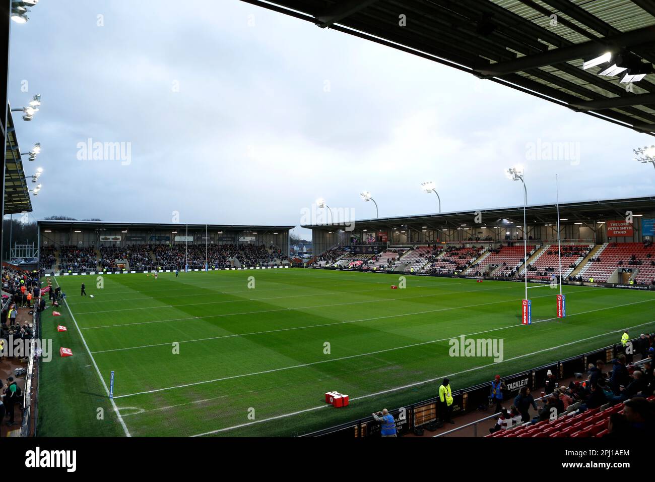 General view of inside the leigh sports village stadium hi-res stock ...