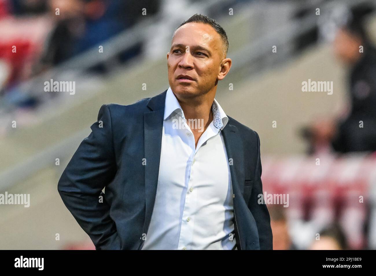 Adrian Lam Head Coach of Leigh Leopards ahead of the Betfred Super ...