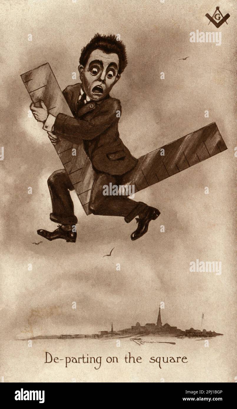 Masonic Postcard. De-parting on the square Stock Photo - Alamy