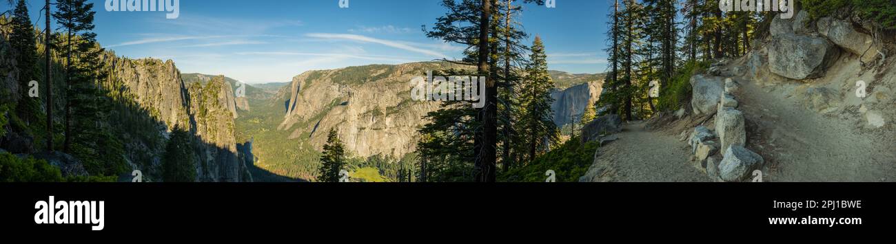 Switchback Along Four Mile Trail With Sentinel Rock and El Cap to the ...