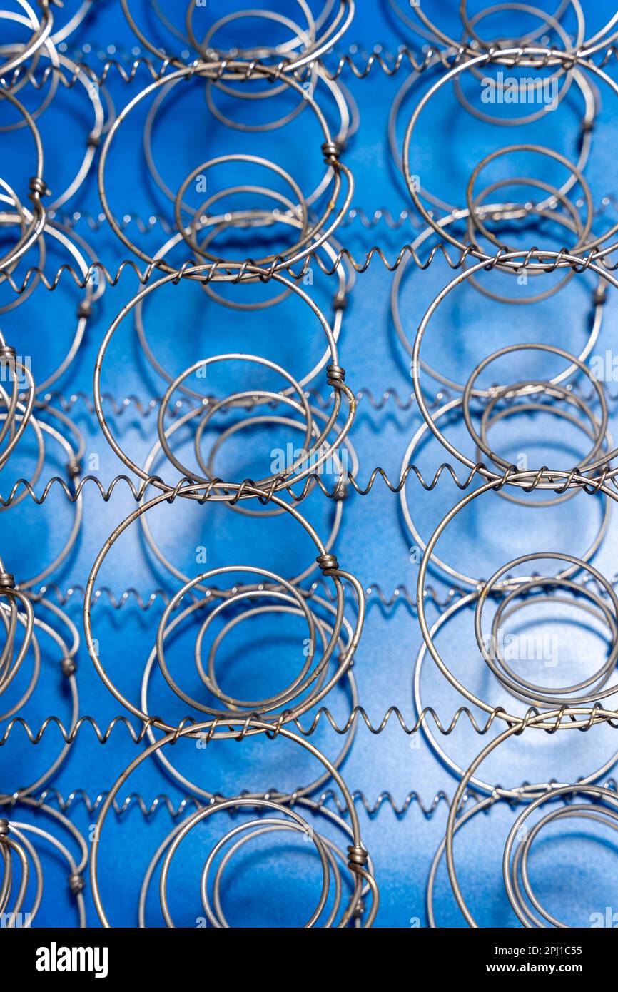 Abstract background The internal structure of a spring mattress Stock ...