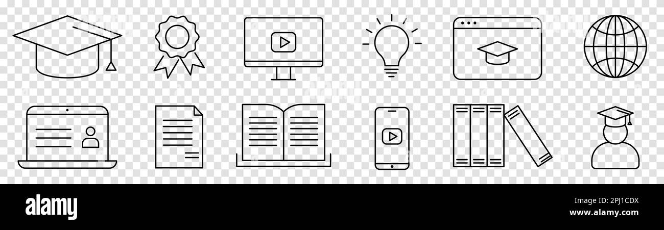 Set of education line icons. Vector illustration isolated on ...