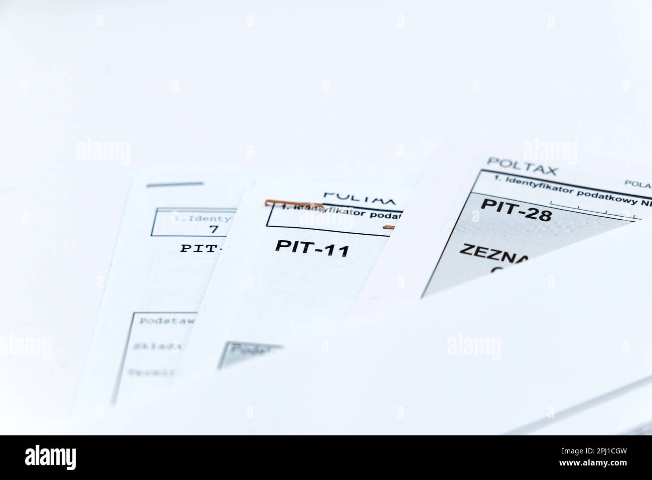Polish end of year tax (called PIT) return forms Stock Photo - Alamy